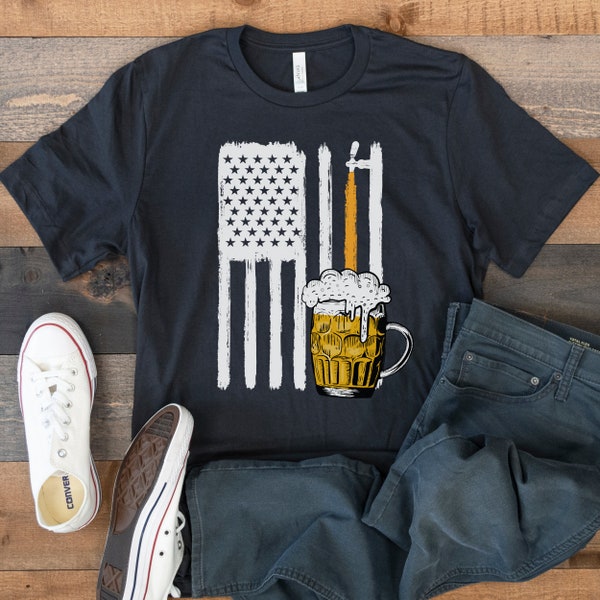 American Flag Beer Shirt - Etsy