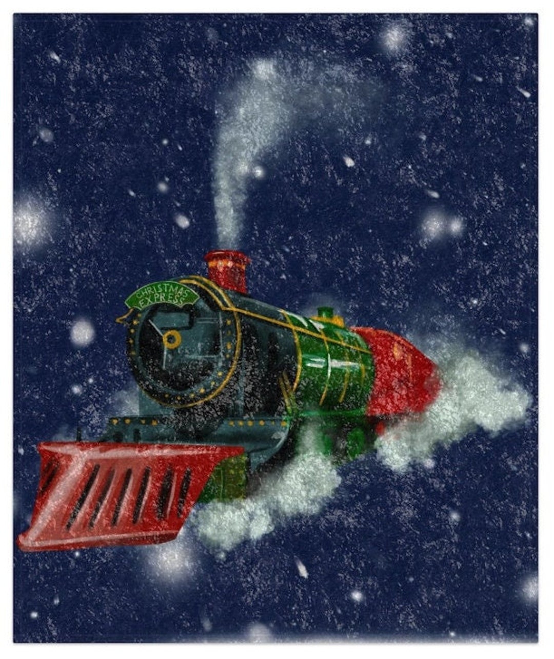 Christmas Express Train Crushed Velvet Blanket Throw Blankets Home ...