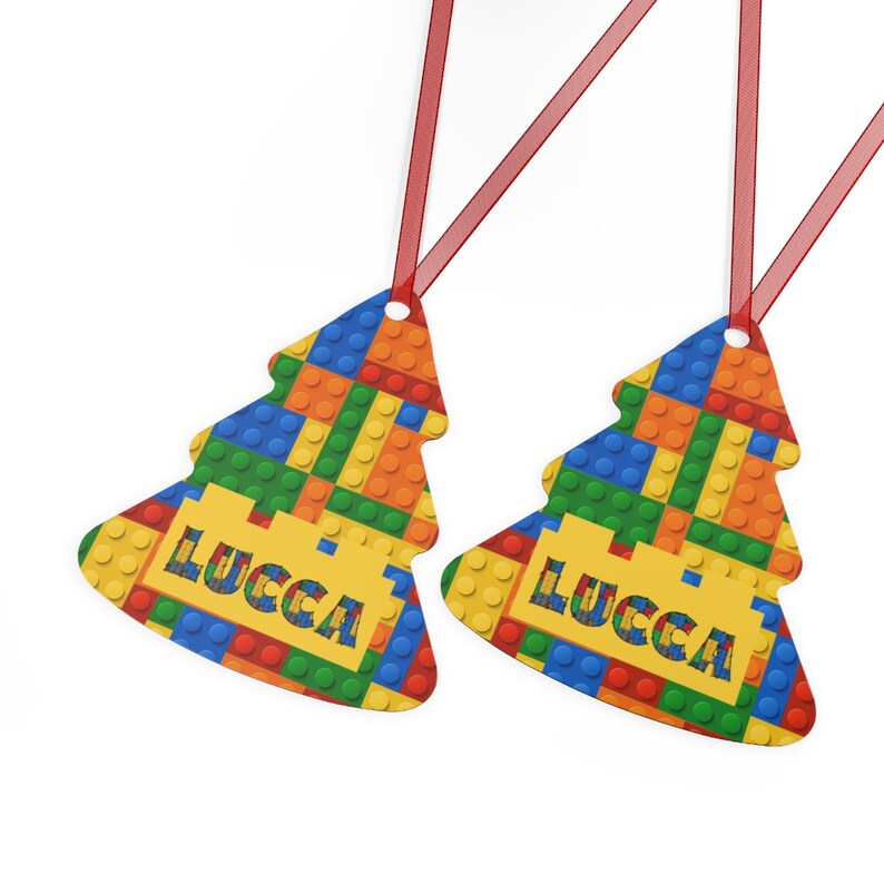 Personalized Building Block Christmas Ornament: Custom Name Keepsake - Etsy