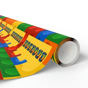 Personalized Building Block Wrapping Paper: Custom Name Gift Wrap - Etsy