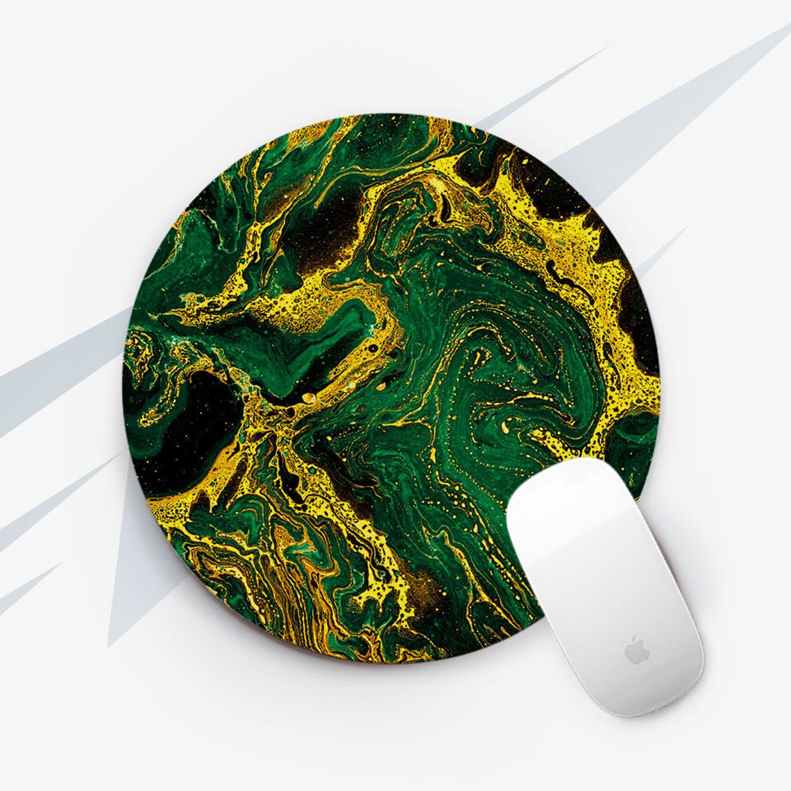 Green Marble Mousepad Gloden Marble Mouse Pad Computer Mat Pad - Etsy UK