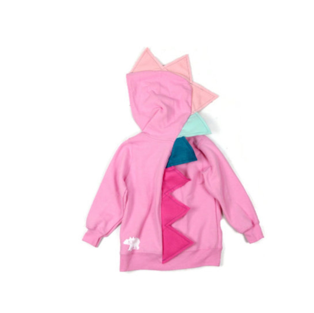 Girly Pink Dinosaur Hoodie, Girls Dinosaur Costume, Dinosaur Birthday Party Gift, Toddler Dino ...