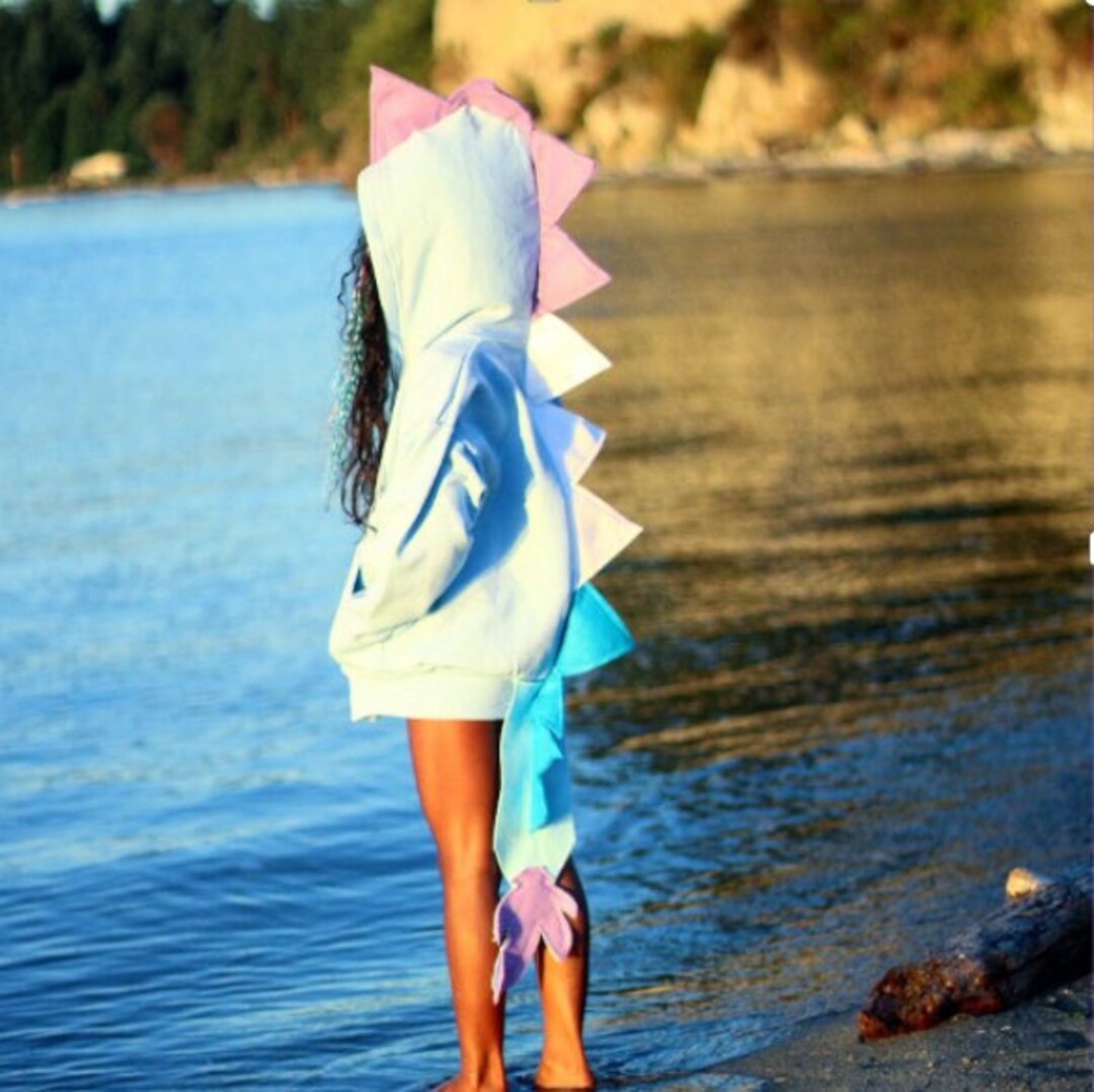 Girl Dragon Costume, Magic Dragon, Dinosaur Hoodie With Tail, Kids ...