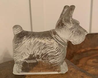 Clear Glass Dog Figurine | Etsy