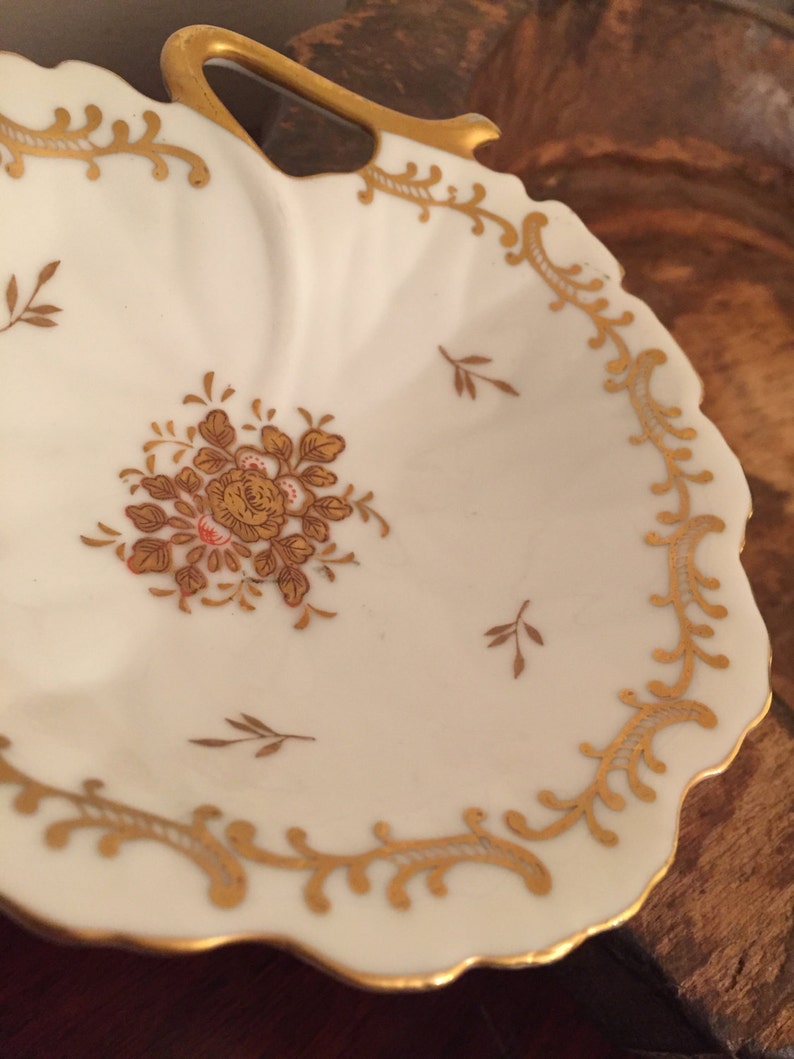 Vintage Lefton China White Leaf Shaped Dish With Gold Floral - Etsy