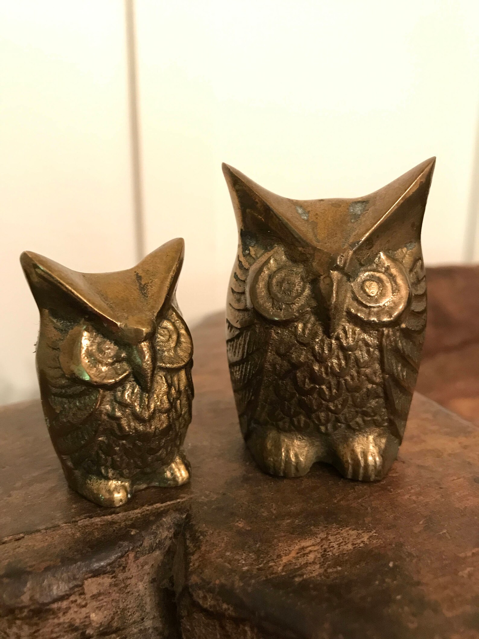Vintage Trio of Miniature Brass Owl Figurines | Etsy