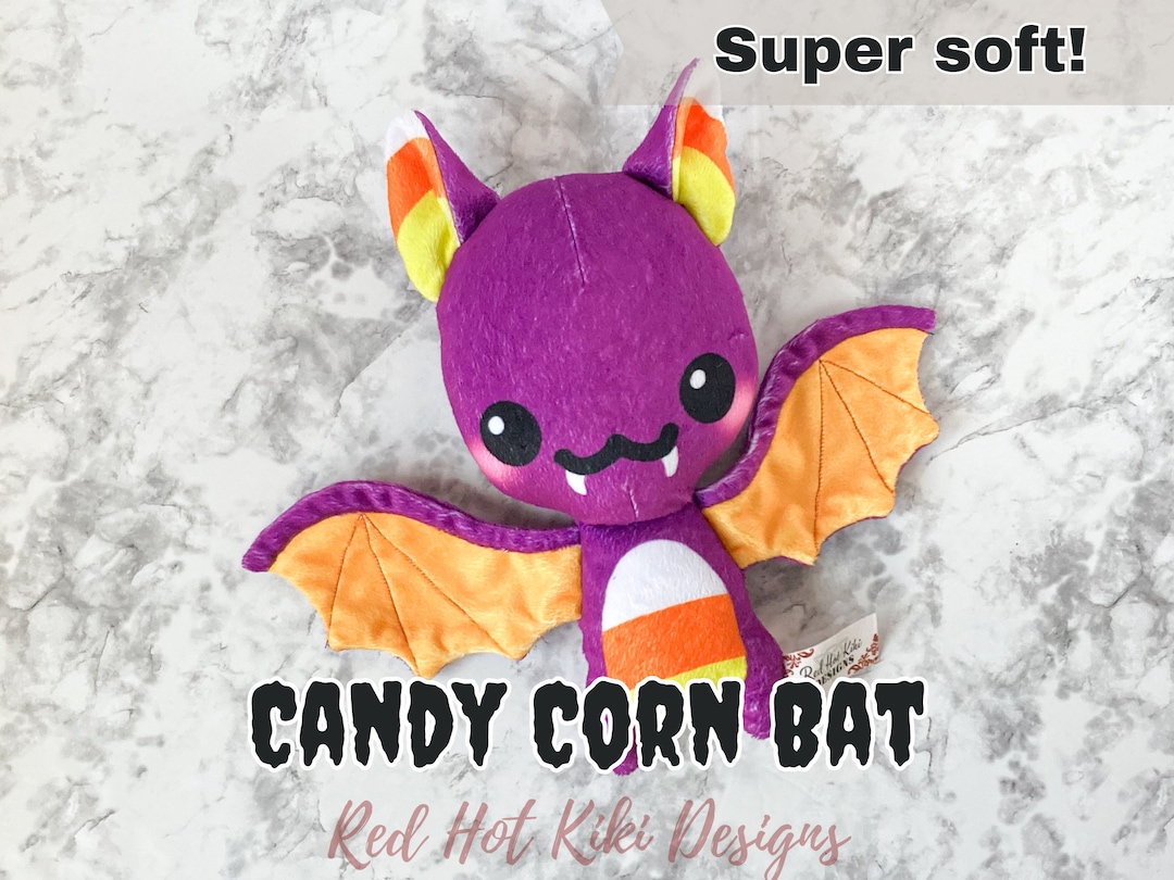 Candy Corn Bat Plush: Super Soft Minky Plush Chibi Zombie Bat With Bite ...