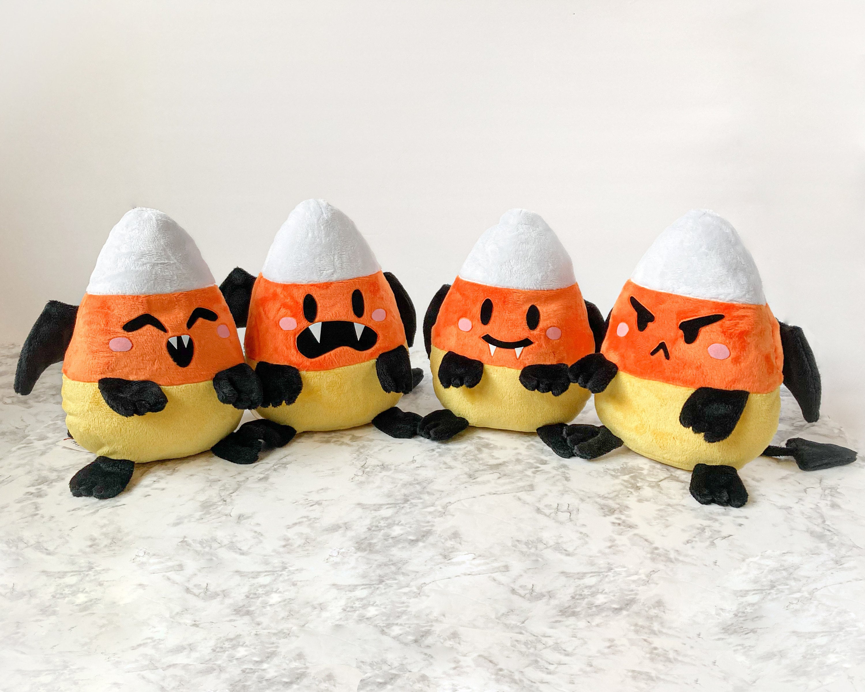 Candy Corn Demon Plush Set of 4, Kawaii Chibi Plush, Stuffed Minky ...