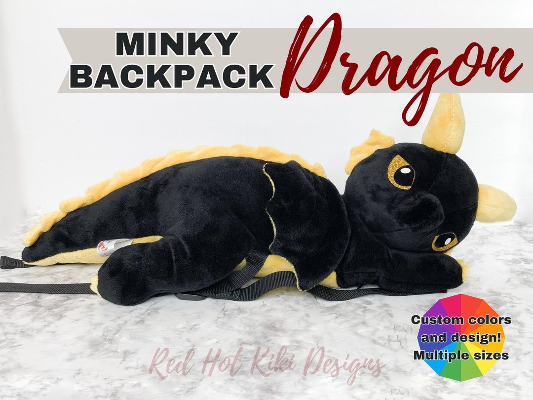 Plush Dragon Backpack: Soft Minky, Made to Order, With Zipper Pocket - Etsy