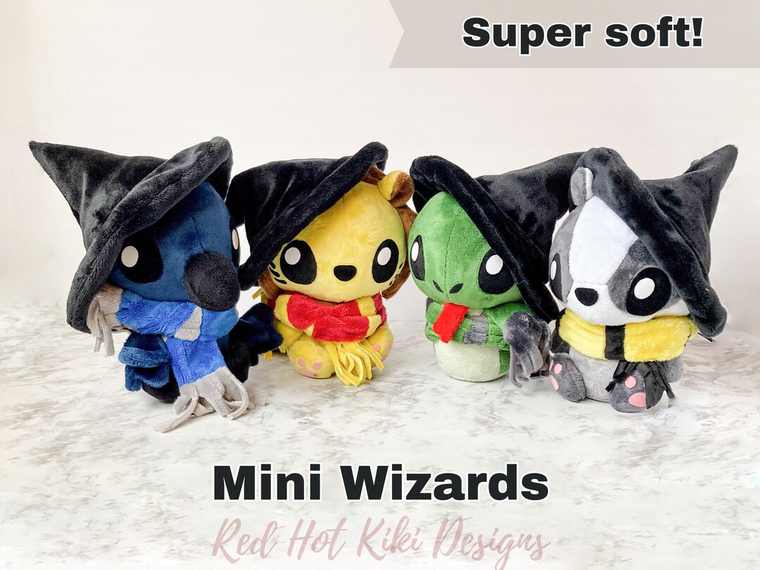 CUSTOM Wizard Set of 4, Kawaii Chibi Plush, Wizarding World Gift ...