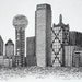 Dallas Hand Drawn Skyline Print - Etsy
