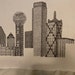 Dallas Hand Drawn Skyline Print - Etsy