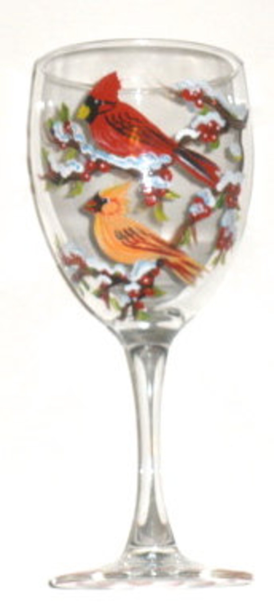 Cardinal Wine Glass, Cardinal Art, Cardinal Wine Glasses, Maine Art ...