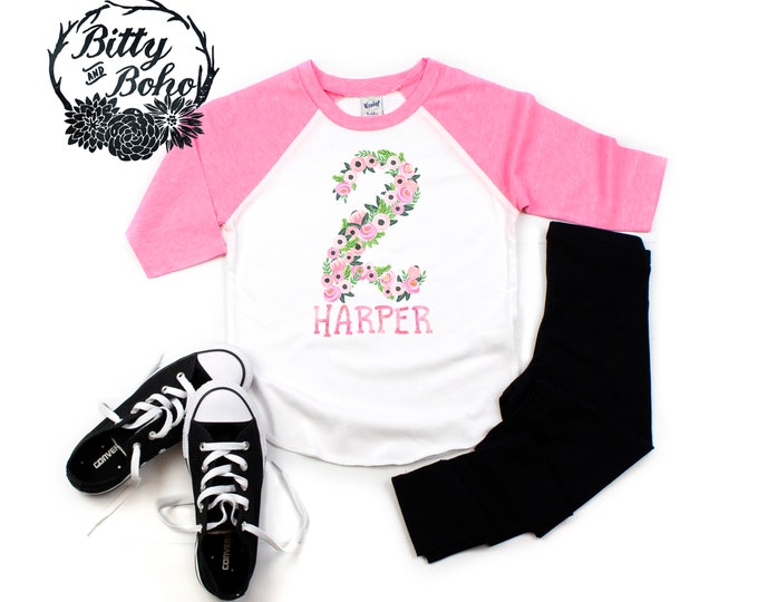 Second Birthday Shirt Custom Two Shirt Floral 2 Shirt Second