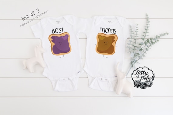 Best Friends Onesies® Twin Onesies Best Friends Shirt Set | Etsy