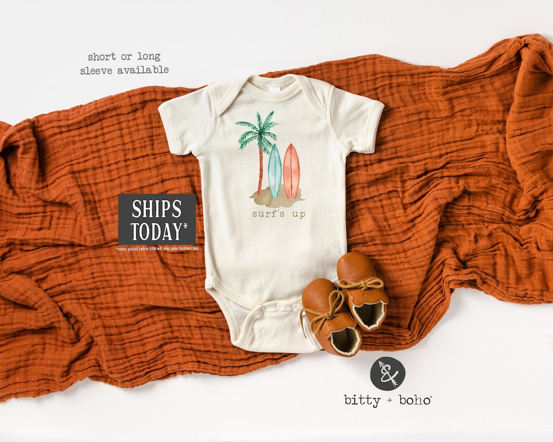 Surf's up Baby Bodysuit, Surfer Baby Bodysuit, Cute Baby Clothes ...