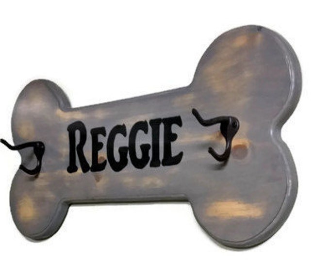 Pet Lovers, Dog Leash Holder - Wooden Dog Bone Wall Hanging Organizer ...