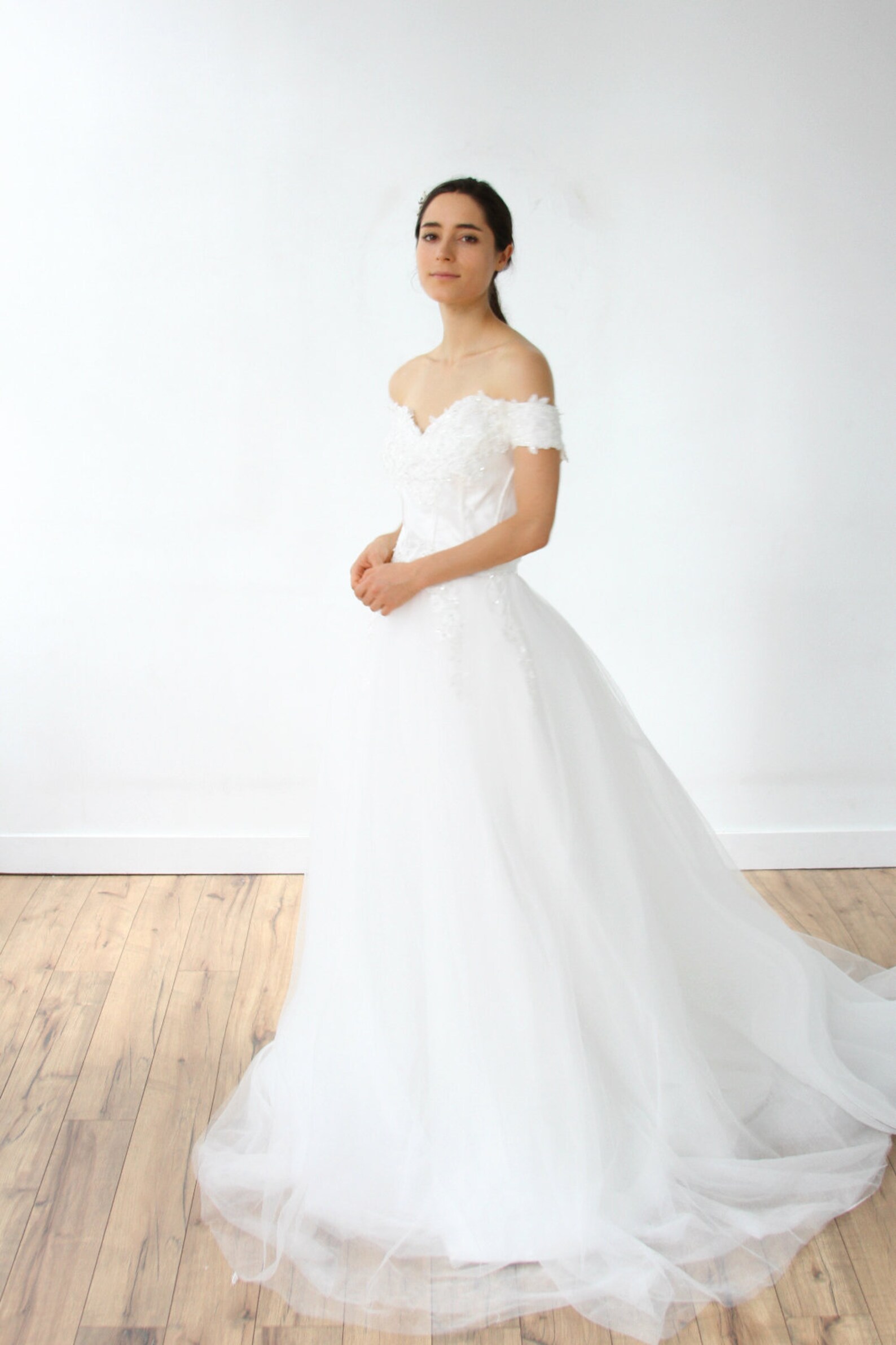 Off the Shoulder Ball Gown Wedding Dress - Etsy