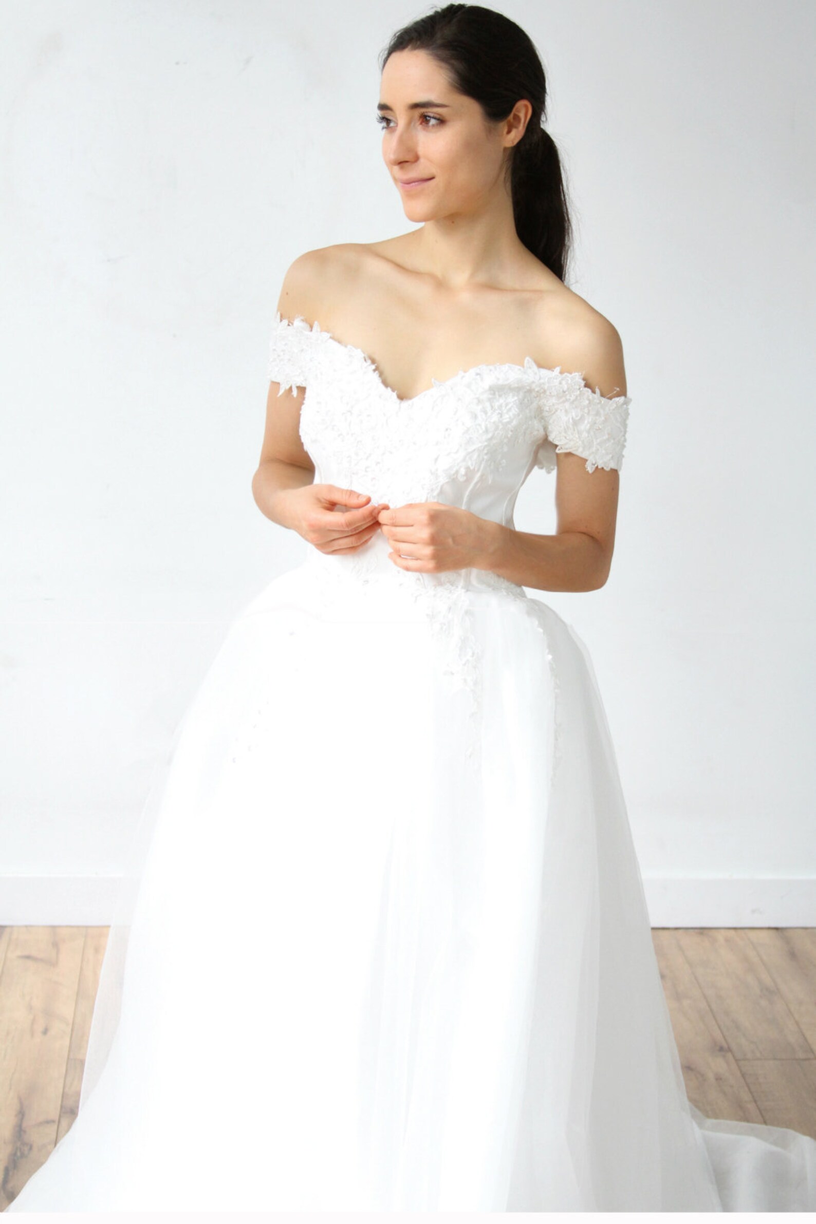 Off the Shoulder Ball Gown Wedding Dress - Etsy