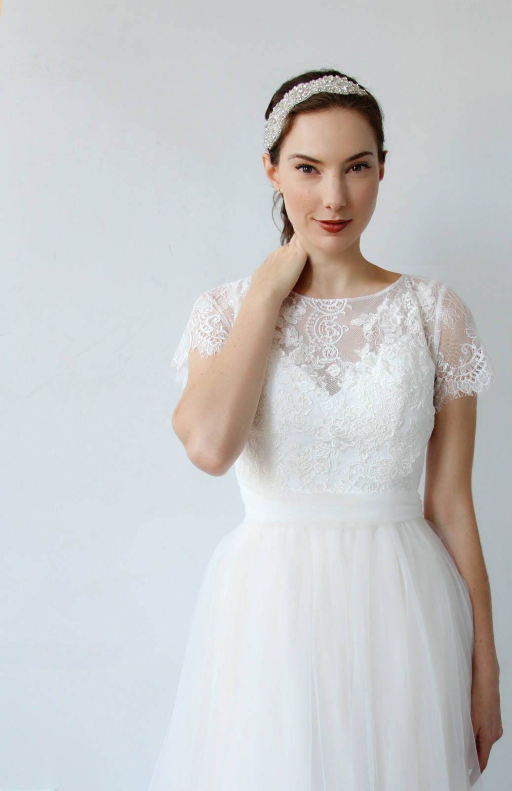 Cream Ivory Keyhole Open Back Lace Wedding Dress - Etsy