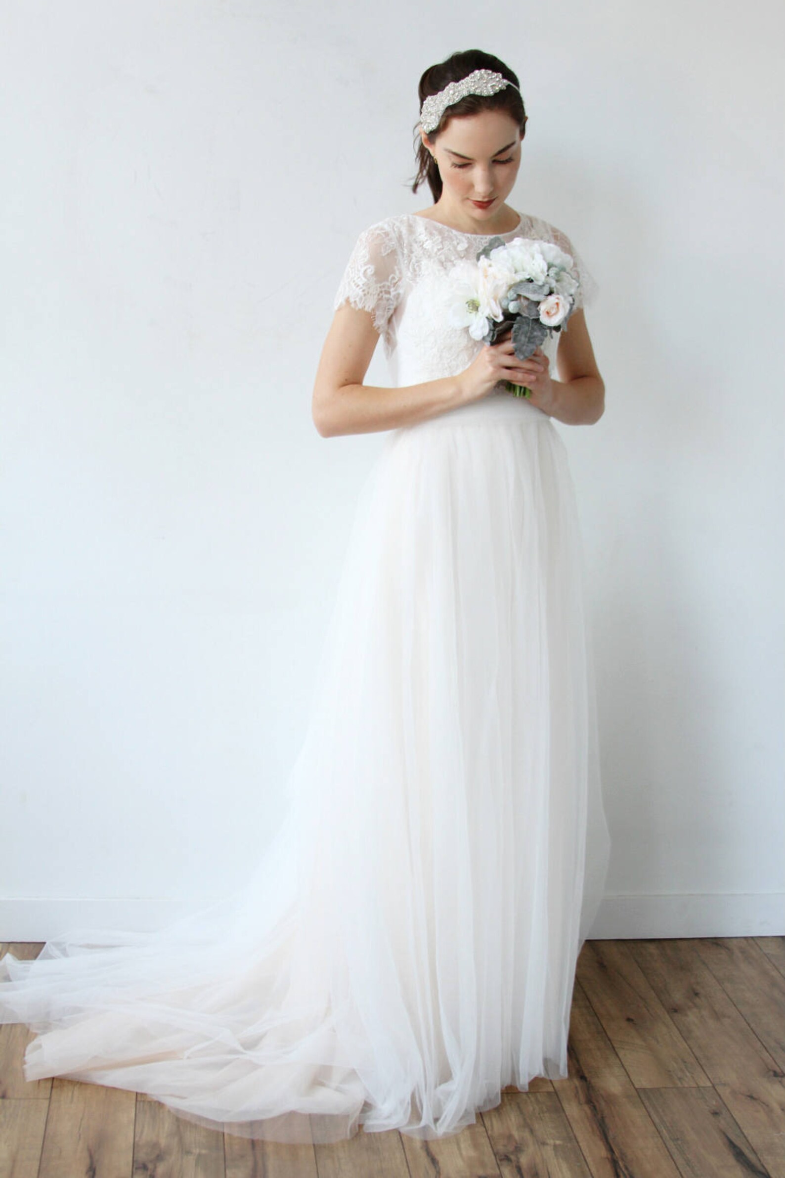 Cream Ivory Keyhole Open Back Lace Wedding Dress - Etsy