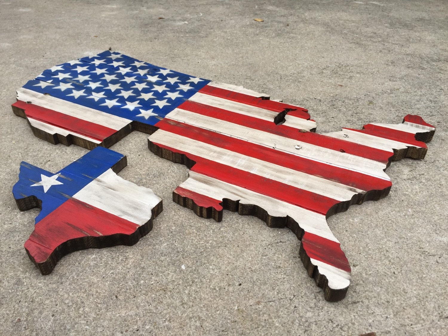 Rustic USA W/ Texas - Etsy