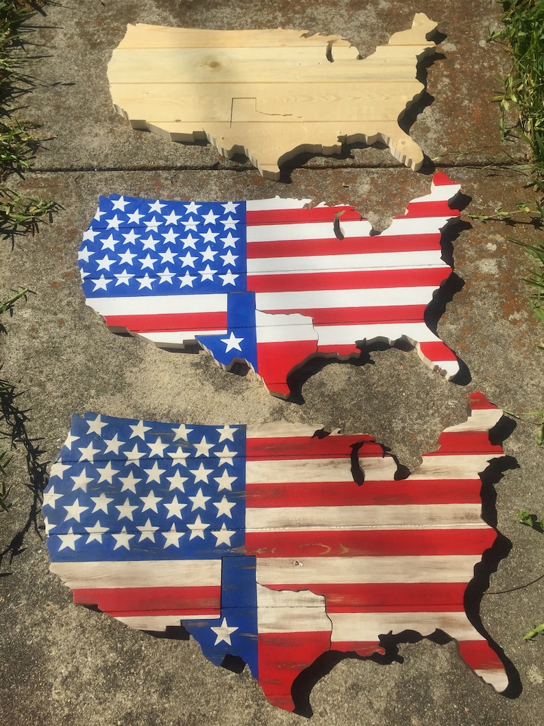 Rustic USA W/ Texas - Etsy