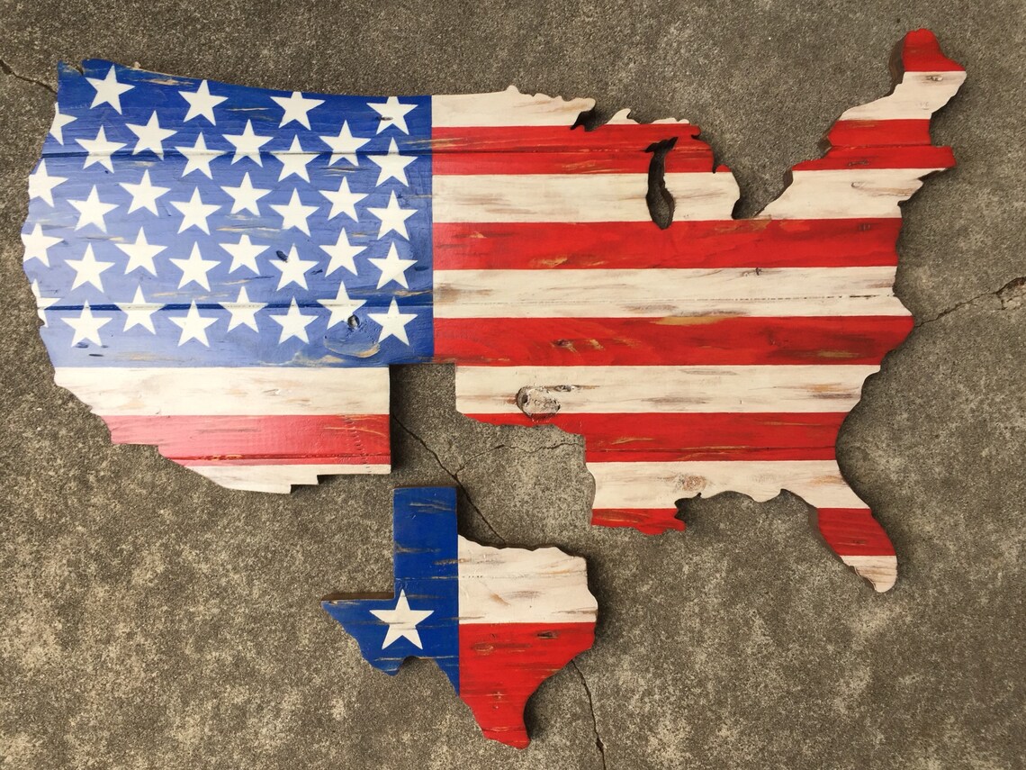 Rustic USA W/ Texas - Etsy
