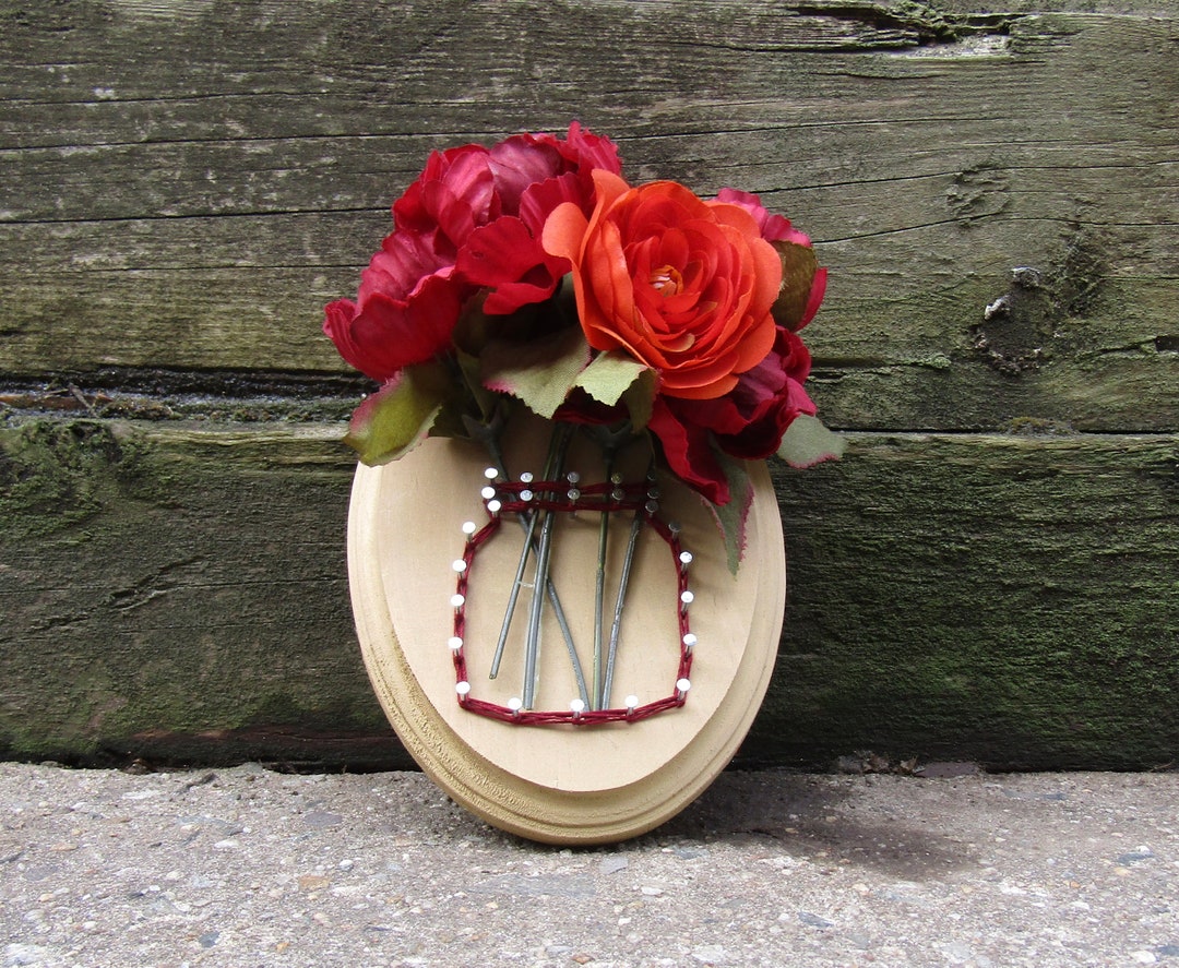 Mini String Art Artificial Flower Pot Wall Decor - Etsy