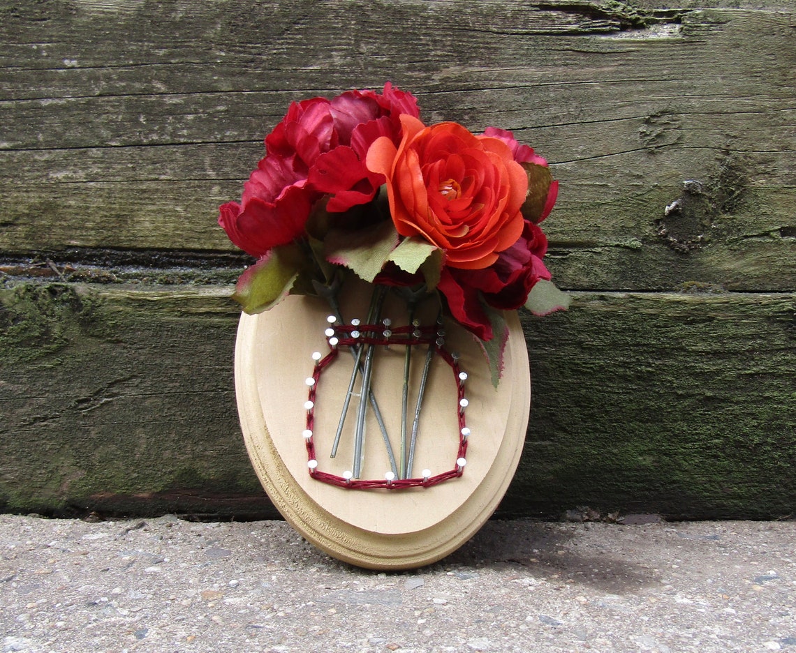 Mini String Art Artificial Flower Pot Wall Decor - Etsy