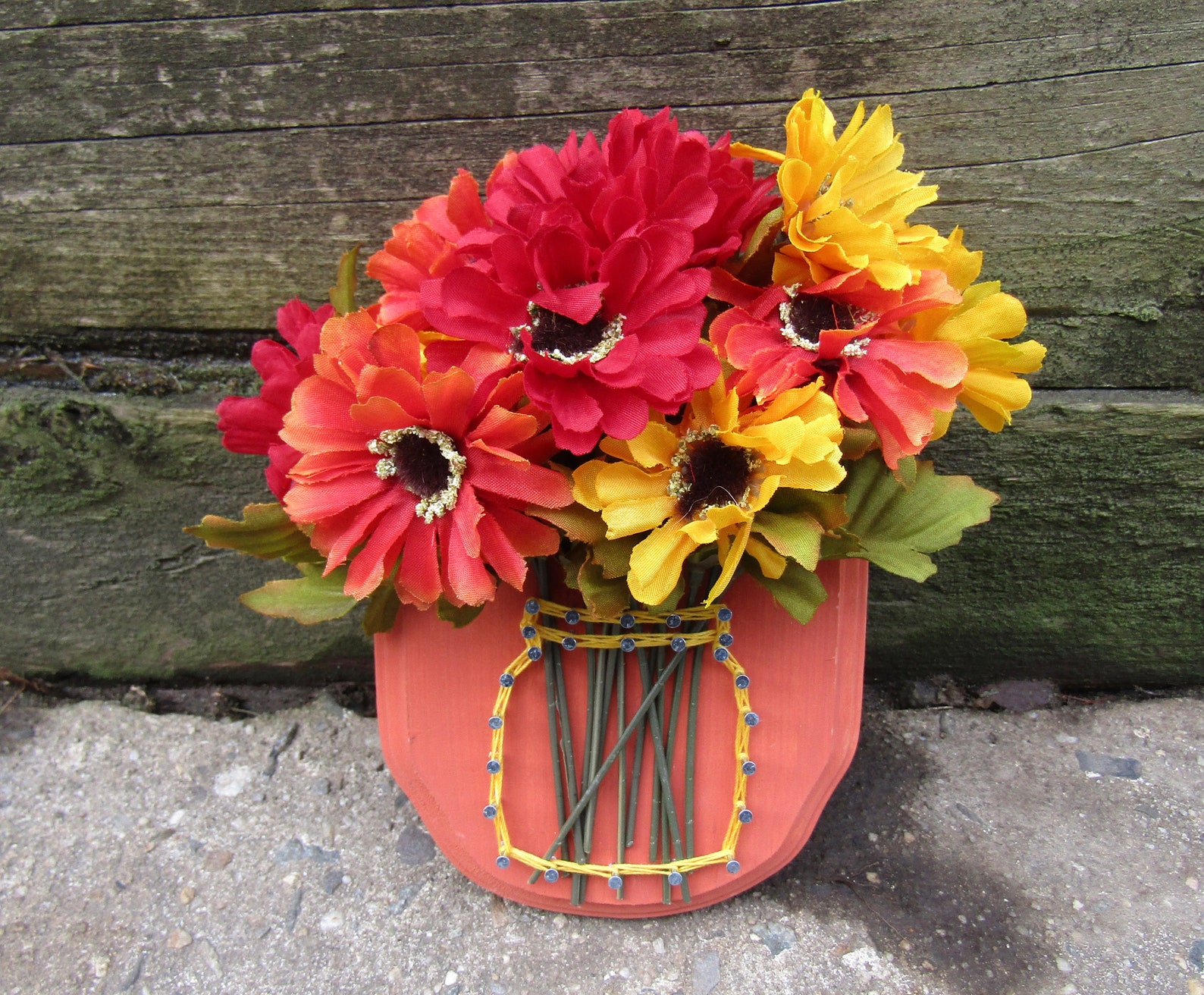 Mini String Art Artificial Flower Pot Wall Decor - Etsy