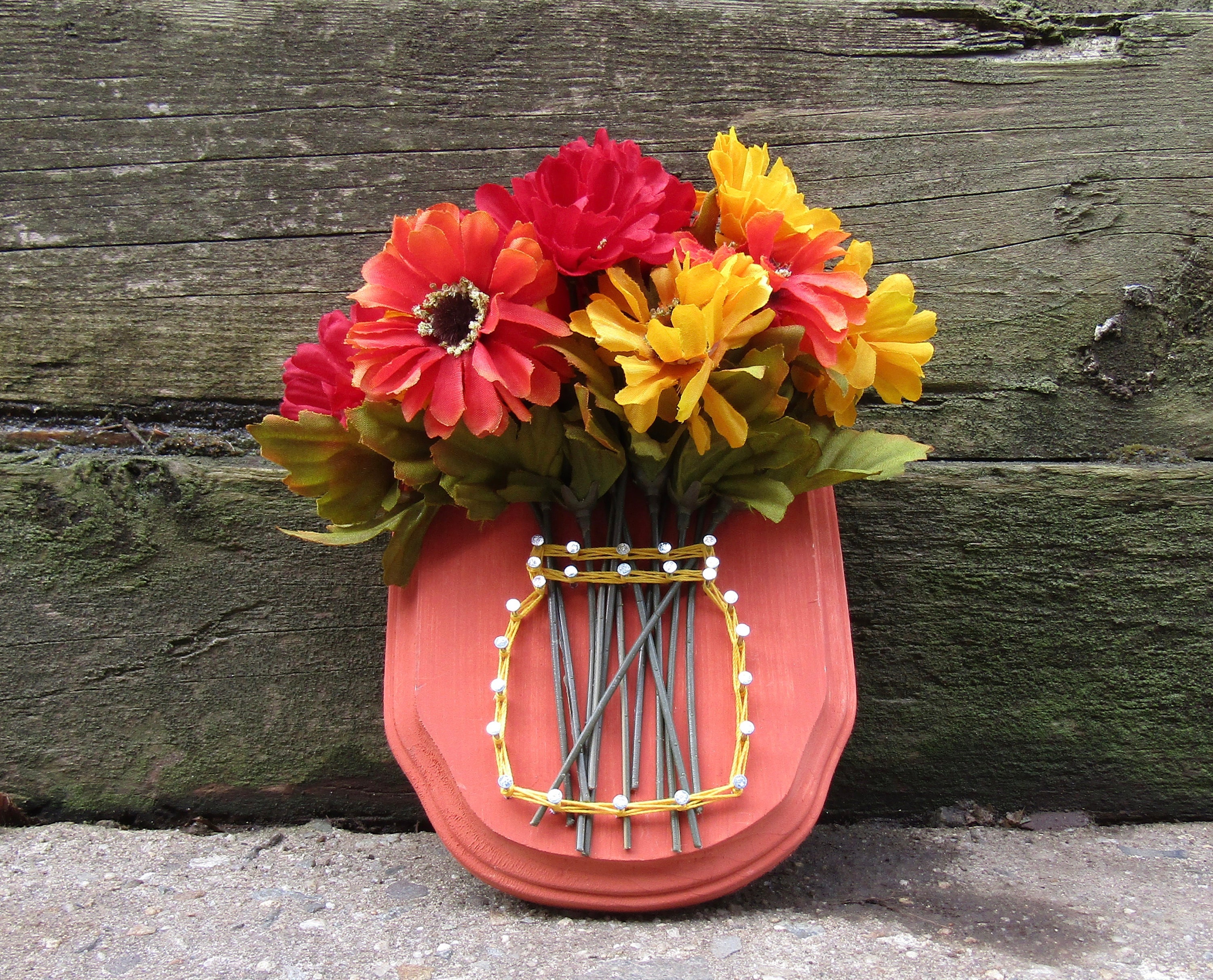 Mini String Art Artificial Flower Pot Wall Decor - Etsy
