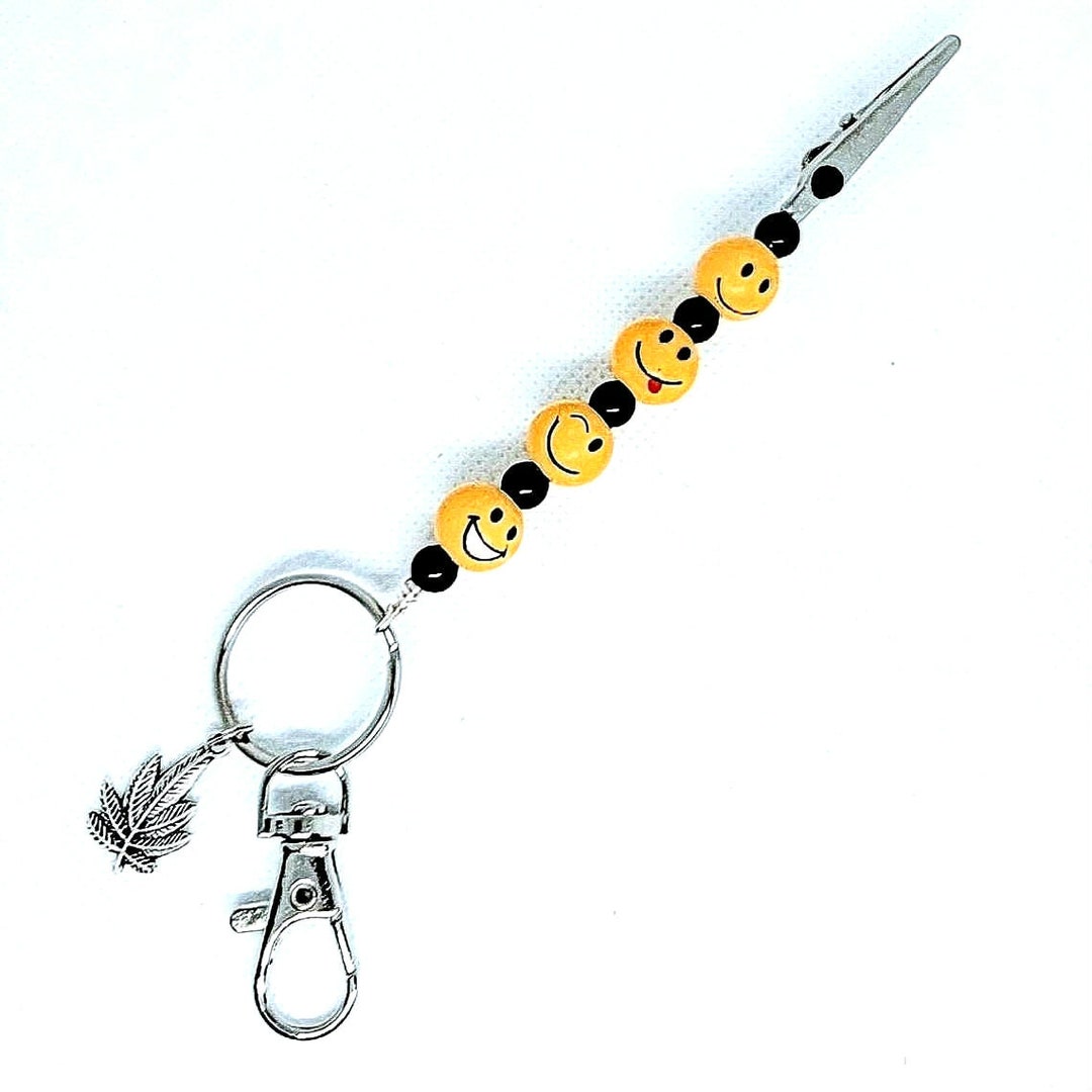 Handmade Happy Face Emoticon ATM Card Clip, Multi-use Keychain Clip ...