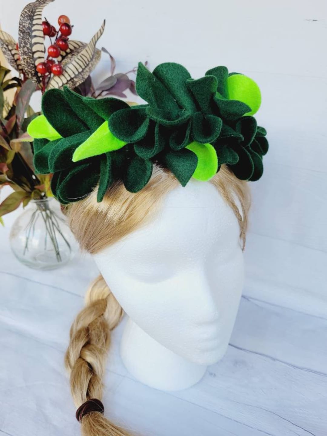 Branch Crown Felt Leaves Crown, Tree Headband, Leaves Headband, Trolls ...