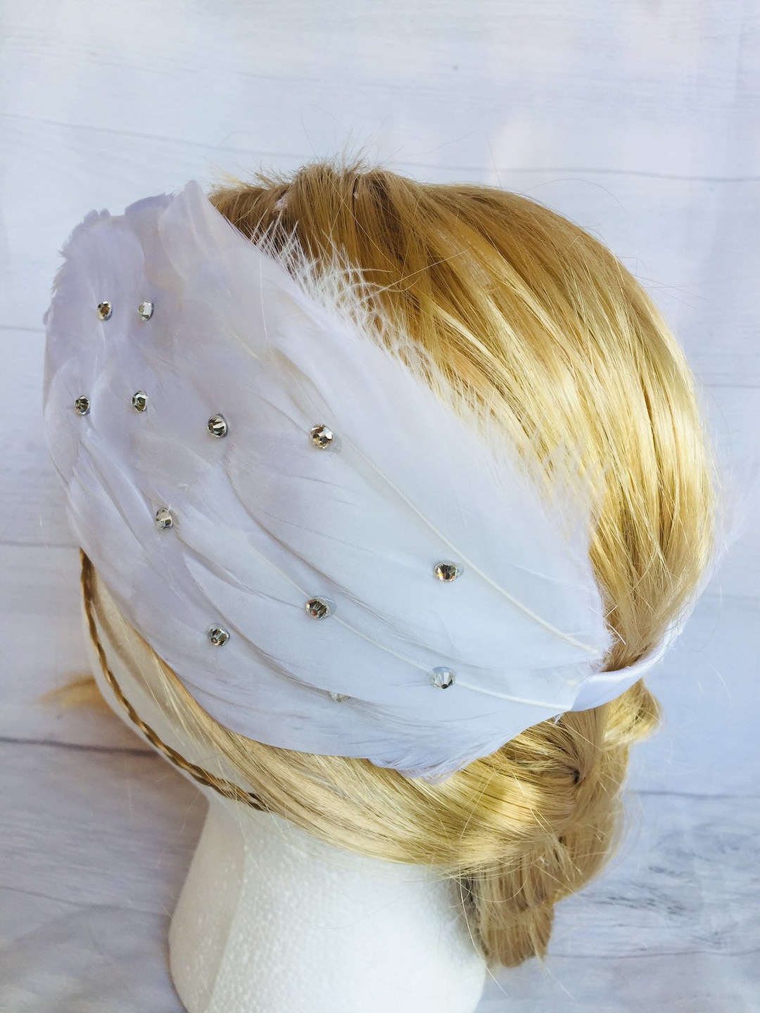 Swan Lake Ballet Feather Headpiece, Natural White Feather Inverted ...