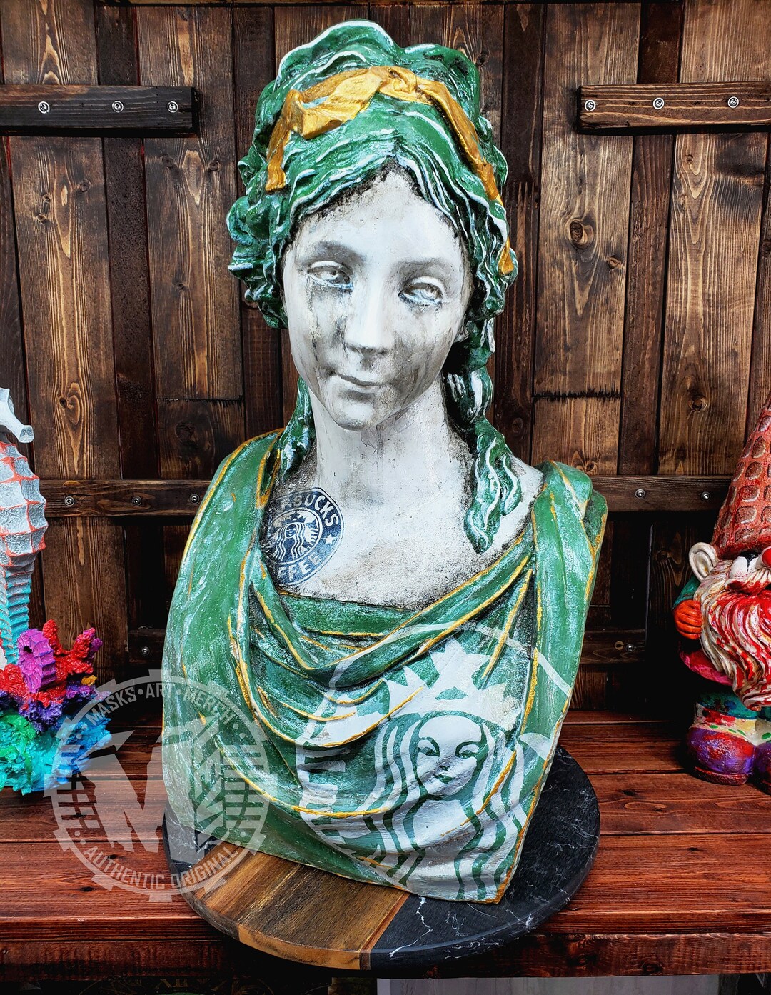 Starbucks Statue garden Statue - Etsy