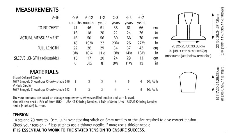 PDF Instant Digital Download Baby Child Chunky Easy Knit Cardigans ...