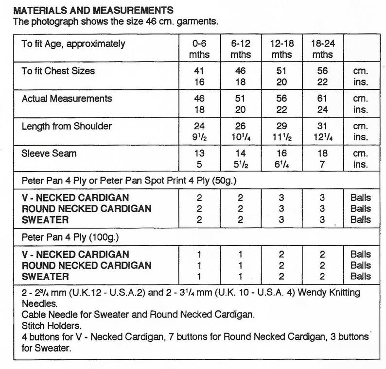 PDF Instant Download Baby Cardigans & Sweater 16 to 22 Inch 4ply ...