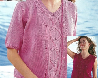 PDF Instant Digital Download Ladies Cotton 4 Ply Top Cardigan - Etsy UK