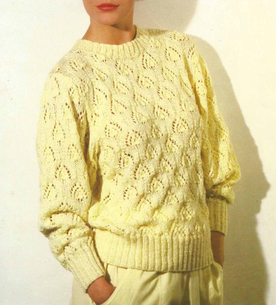 PDF Instant Digital Download Ladies Double Knit Sweater Jumper Knitting ...