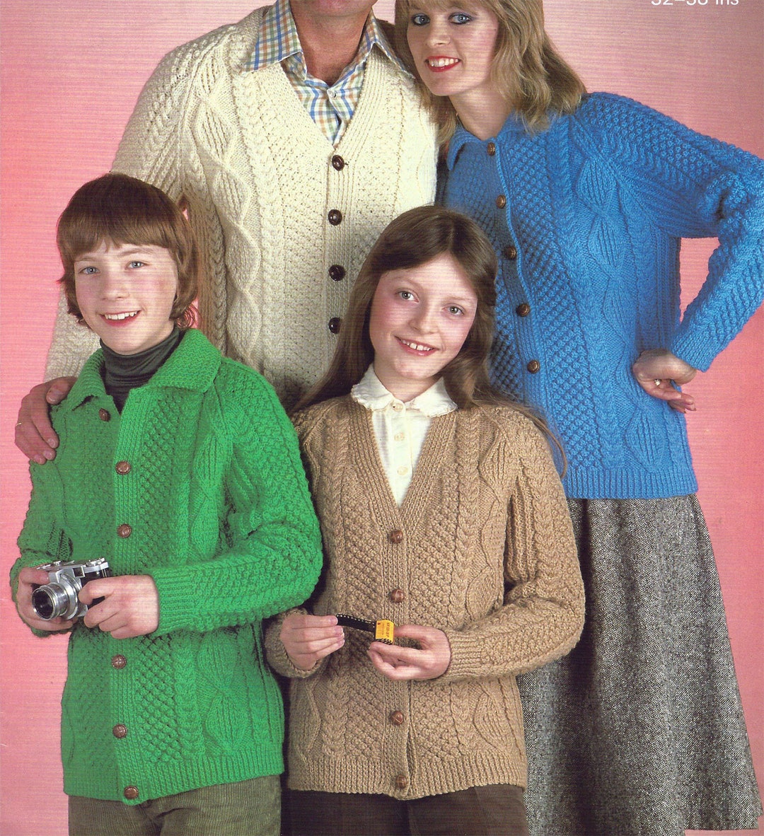 PDF Instant Digital Download Family Ladies Men,s Children,s Aran Jacket ...