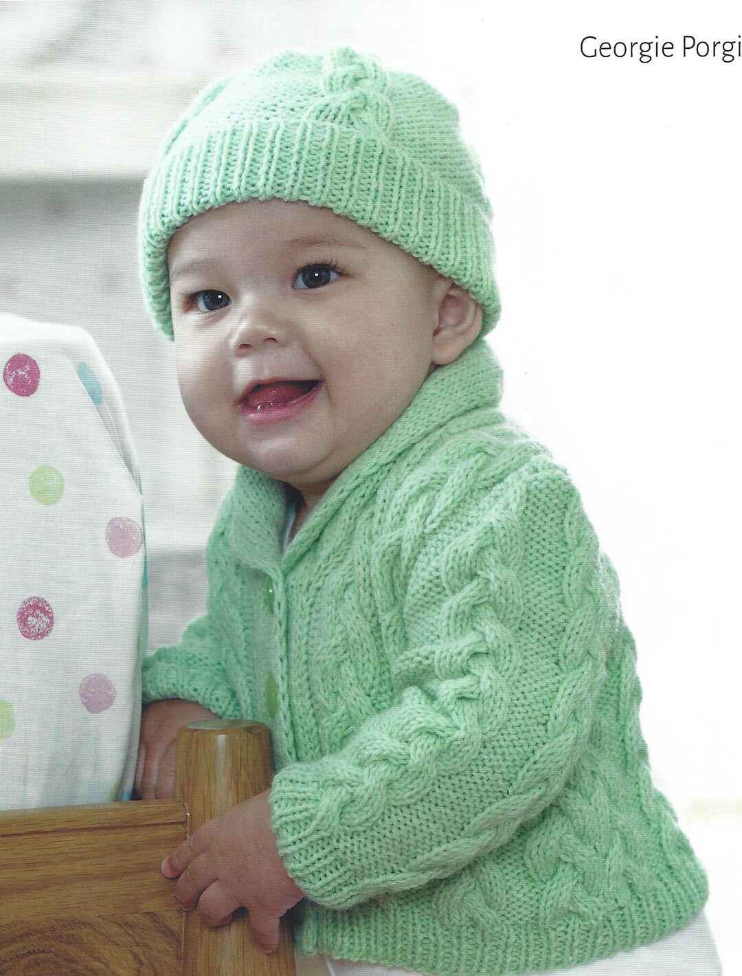PDF Instant Digital Download Baby Double Knit Jacket & Hat Knitting ...