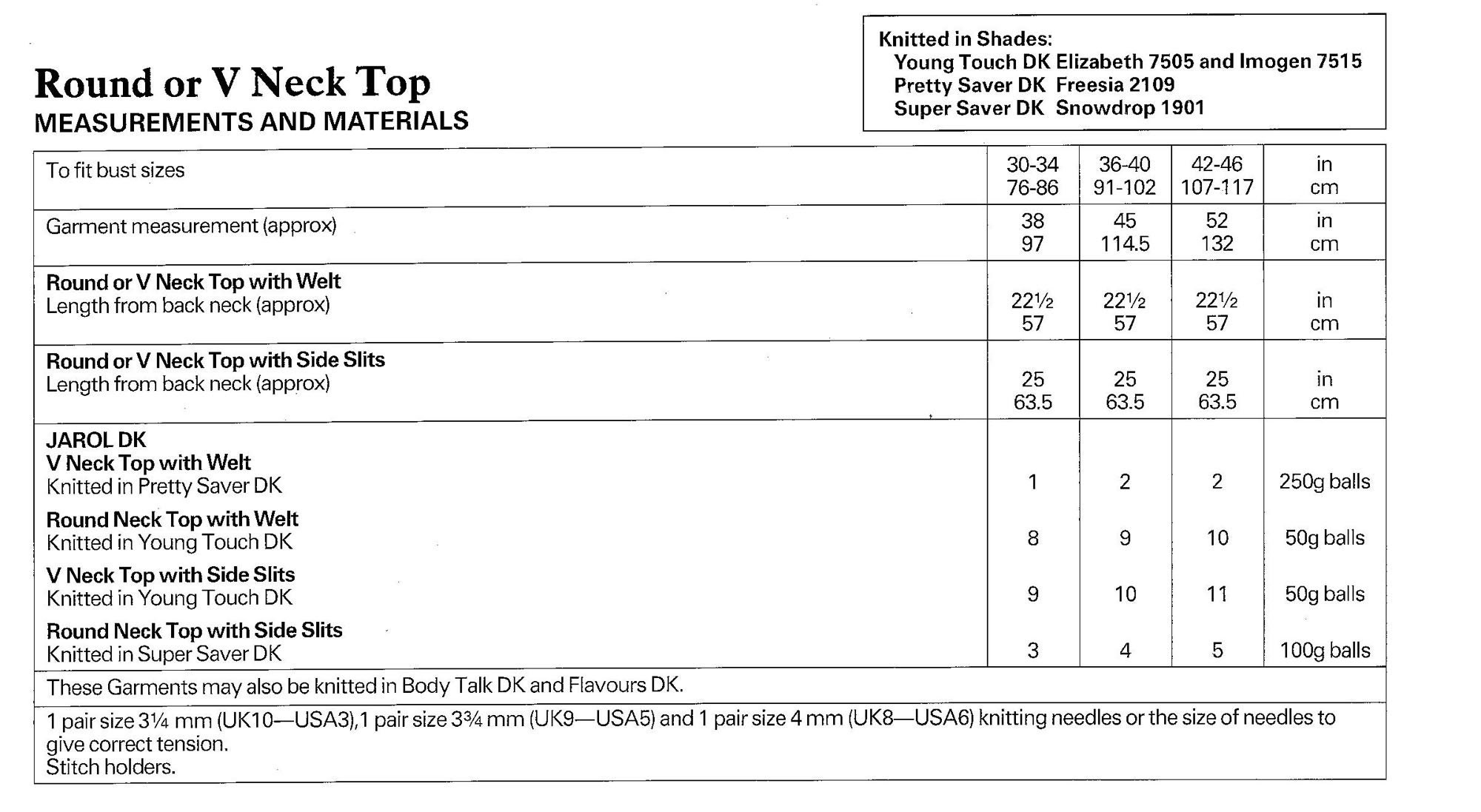 Instant PDF Digital Download Ladies V or Round Neck Tops - Etsy UK