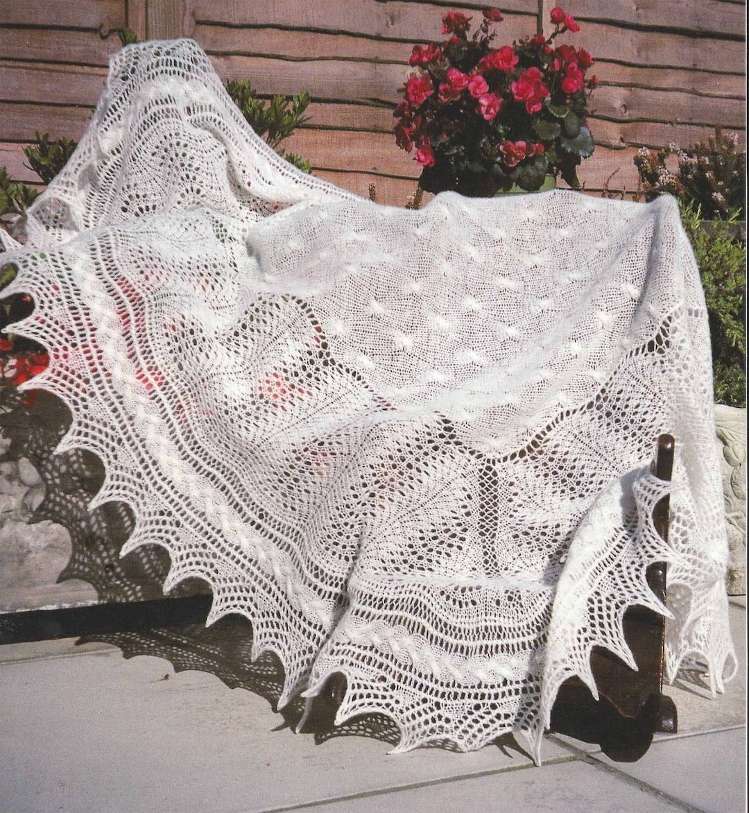 Instant Digital Download PDF Baby Shetland Lace Shawl Christening Gift ...