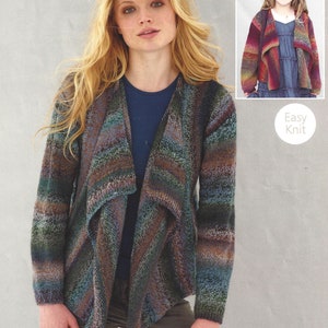 PDF Instant Digital Download-ladies Girls Easy Knit Waterfall Cardigan ...
