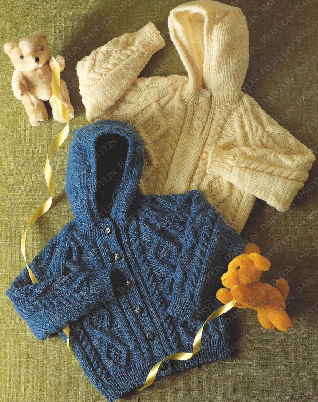 PDF Instant Digital Download Baby Aran Knit Jacket & Sweater Knitting ...