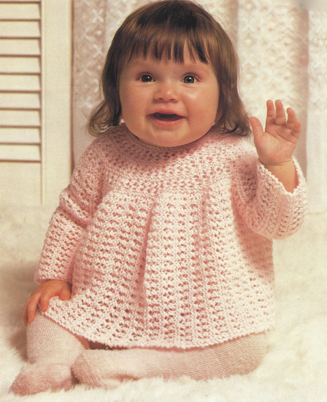 PDF Instant Digital Download Baby Angel Top Dress Knitting Pattern 18 ...