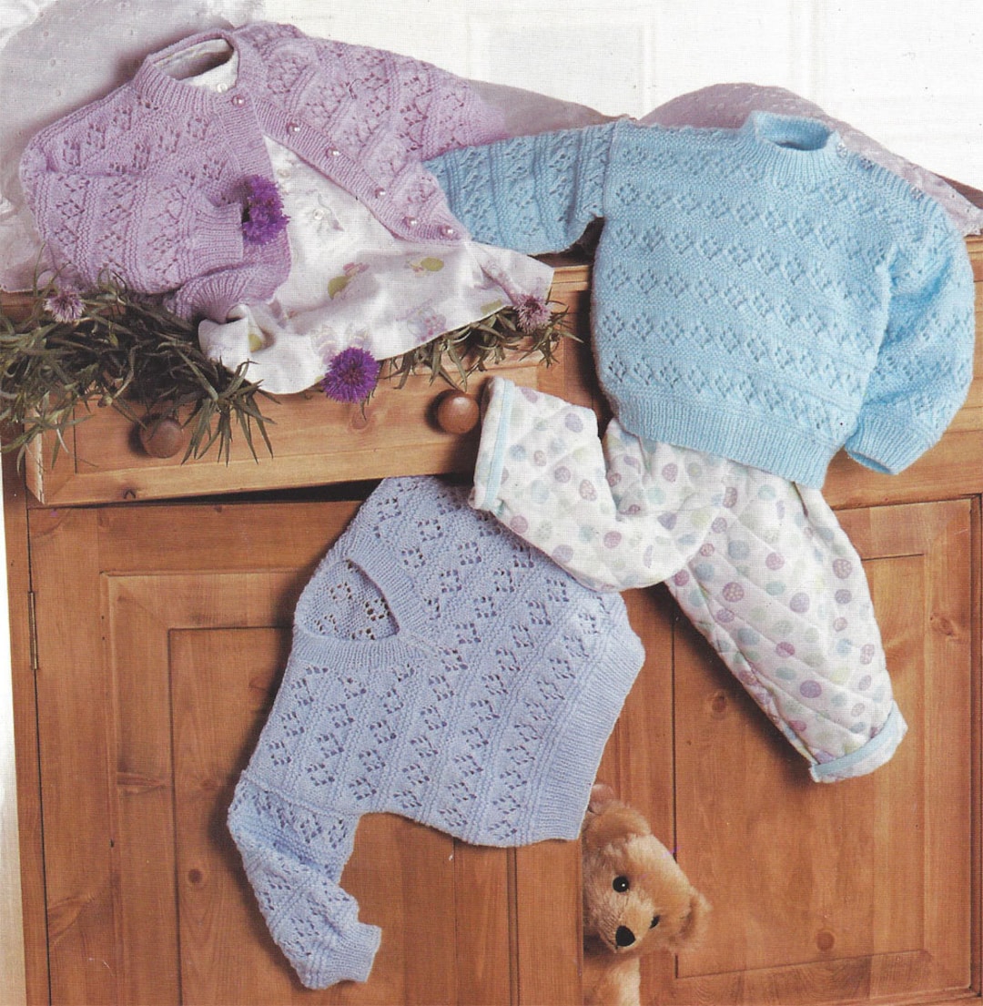 PDF Instant Digital Download Baby 4 Ply Sweaters & Cardigan Knitting ...