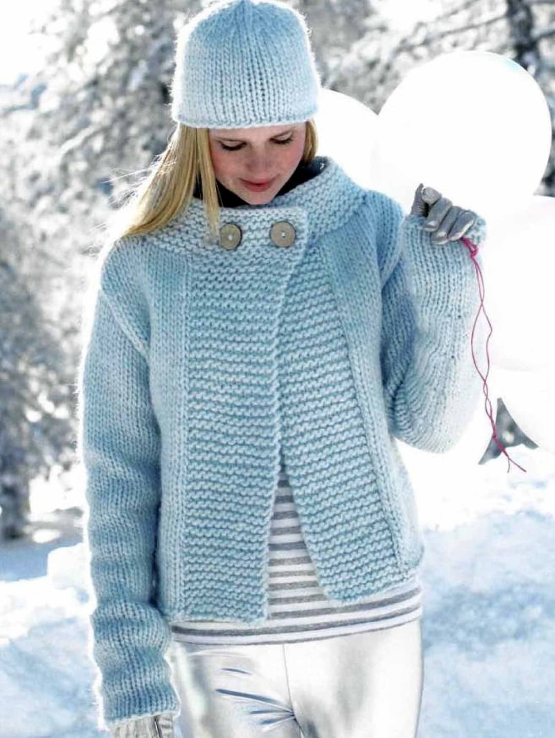 PDF Instant Digital Download Ladies Easy Fast Knit Jacket Knitting ...