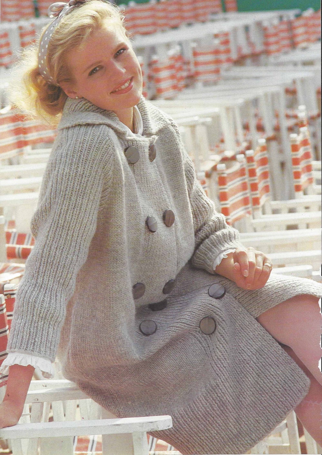 PDF Instant Digital Download Ladies Chunky Easy Knit Double Breasted ...